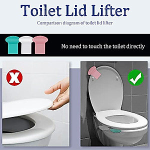 6 Pcs 3 Colors Toilet Cover Lifter Handle Seat Holder Lift Tools Avoid Touching Lift Tools Seat Cover Lifter Bathroom Accessories for Office, School, Home, Hotel (Red, White, Green)