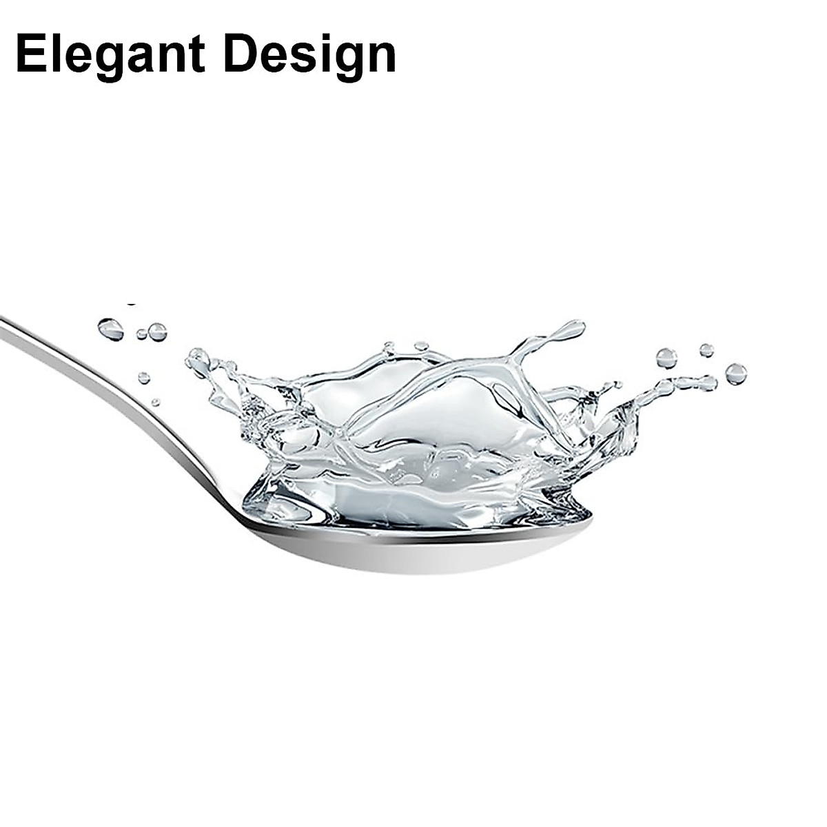 Wenkoni Soup Spoons, 4-Piece Large Round Spoons,7.8 inch SUS 304 Stainless Steel Bouillion spoons