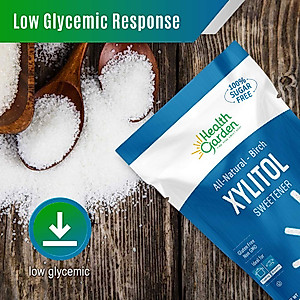 Health Garden Birch Xylitol Sweetener - Pure Birch Xylitol - Non GMO, Kosher, Ideal Powdered Sugar Substitute - Non-GMO Sugar Alternative - 1 lb
