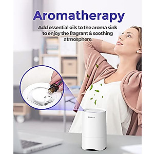 ROSEKM Small Air Purifier for Home Bedroom, Personal Desk Mini Air Purifier, Room Hepa Air Purifier Fresheners Cleaner for Pets, Smoke, Desktop, Office (White)