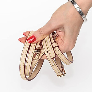 Sexy Little Vintage Adjustable Crossbody Shoulder Strap, Vachetta Leather Adjustable Straps, Replacement Leather Strap Shoulder Small Hand Bag, Purse, Clutch, Pochette - 3/8'' 10mm, 40 to 49''. White