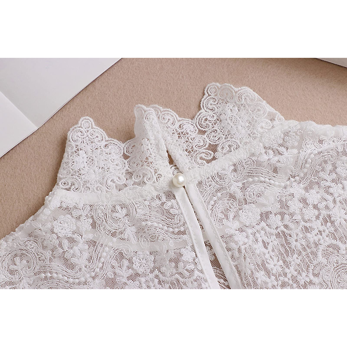 SUZALA Lace Fake Collar Dickey Collar Detachable False Collars for Women Girls Teens Sweater Blouse Dresses