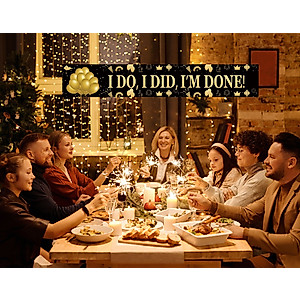 I Do I Did I’m Done Backdrop Banner Decorations, Large Divorced Party Sign Supplies, Single Af, Newly Unwed Party Photo Booth Props Décor (9.8x1.6ft)
