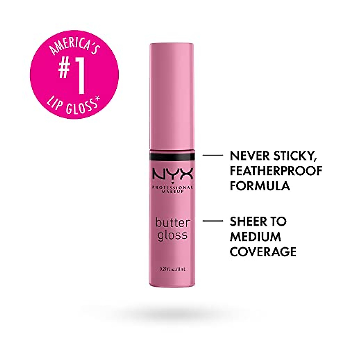 NYX PROFESSIONAL MAKEUP Butter Gloss, Non-Sticky Lip Gloss - Eclair (Pink)