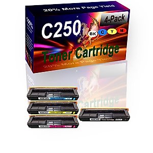 SINIYA 4-Pack (BK+C+Y+M) Compatible M C250FWB M C250 Toner Cartridge Replacement for Ricoh C250(408348 408349 408351 408350) Printer Toner Cartridge