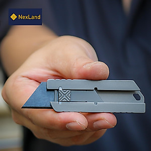 NexLand S01-T06 Sliding Utility Knife Titanium Construction with Black Ceramic Blade Razor Sharp for EDC 1pc