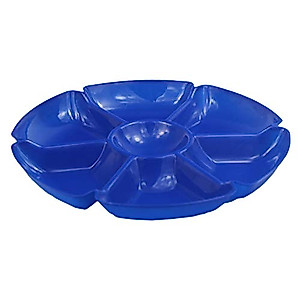 4 Black Duck Chip N Dip Hard Plastic 12-Inch Round 7-Section Serving Trays! Assorted Colors