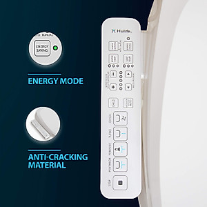 Hulife Electric Bidet Seat for Elongated Toilet with Unlimited Heated Water, Heated Seat, Warm Air Dryer, Touch Control Panel