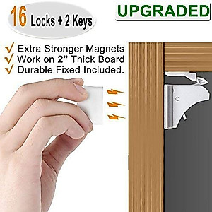 Baby Proofing Magnetic Cabinet Locks - 20 Locks + 3 Keys Total - 2 Items Bundles