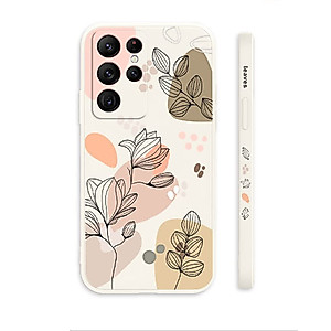 Doowear Galaxy Note 20 Ultra Case for Women Girls Cute Plants Leaf Camera Lens Protector Soft TPU Bumper Rubber Silicone Shockproof Protective Cover Phone Case for Samsung Galaxy Note 20 Ultra-Green