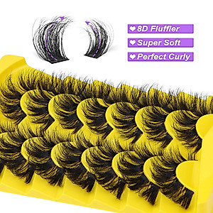 Lash Clusters Fluffy 16-20MM Individual Lashes Dramatic False Eyelashes Cluster 70 Pcs Wispy Natural Looking DIY Fake Lashes Pack by Mavphnee