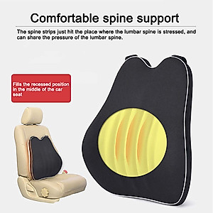 Car Lumbar Support Back Cushion Memory Foam with Back Pain Relief for 200 300 Pacifica DS DS3/CABRIO DS4/crossback DS5 1PCS Black