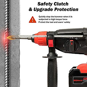 Goplus 1 Inch SDS Plus Cordless Rotary Hammer Drill, 20V 3 Functions Variable Speed Demolition Hammer Kits w/ 4.0Ah Battery & Charger, Adjustable Handle, Drill Bits