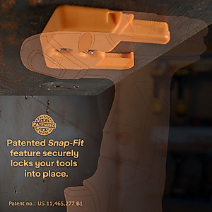 PERCH Tool Holder Organization for RIDGID 18v Tools (3pc) | Made in USA | Patented Snap-Fit Locks Tools into Place | Hardware Included | Strongest RIDGID Tool Mount