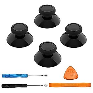 TOMSIN Replacement Joysticks for Xbox One Series X/S Controller,4PCS True Rubberized Thumbsticks Repair Kit for Xbox One Wireless Controller(Black)