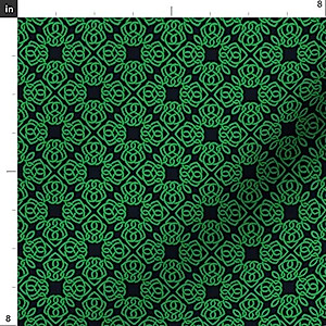 Spoonflower Fabric - Green Black Celtic Knots Printed on Chiffon Fabric by The Yard - Sewing Fashion Apparel Dresses Home Decor