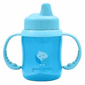 green sprouts Non-spill Sippy Cup | One-way valve for easy transition from bottle | Prevents leaks & encourages sucking, Firm spout made from safer plastic, Dishwasher safe