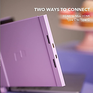 New Mobile Pixels Duex Lite Portable Monitor for Laptops(2024 Upgraded), 12.5" Full HD IPS Laptop Screen Extender, USB C/HDMI Powered Plug and Play, Windows/Mac/Android/Switch Compatible (Misty Lilac)