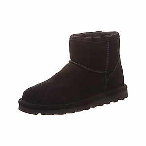BEARPAW Women's Alyssa Black Size 10 | Women's Ankle Boot | Women's Slip On Boot | Comfortable Winter Boot