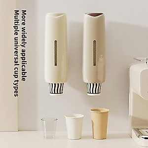 ZHIZHOUNEY Modern Wall Mounted Cup Dispenser Multipurpose Wall Mounted Cup Organizers Sturdy Cup Container for Household Use