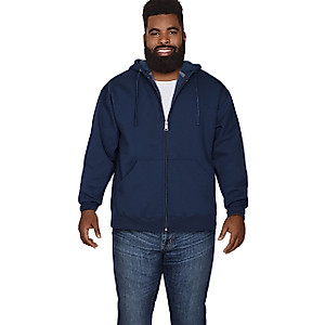 Fruit of the Loom Eversoft Fleece Hoodies, Pullover, Moisture Wicking & Breathable, Sizes S-4x, Navy Full Zip, Medium
