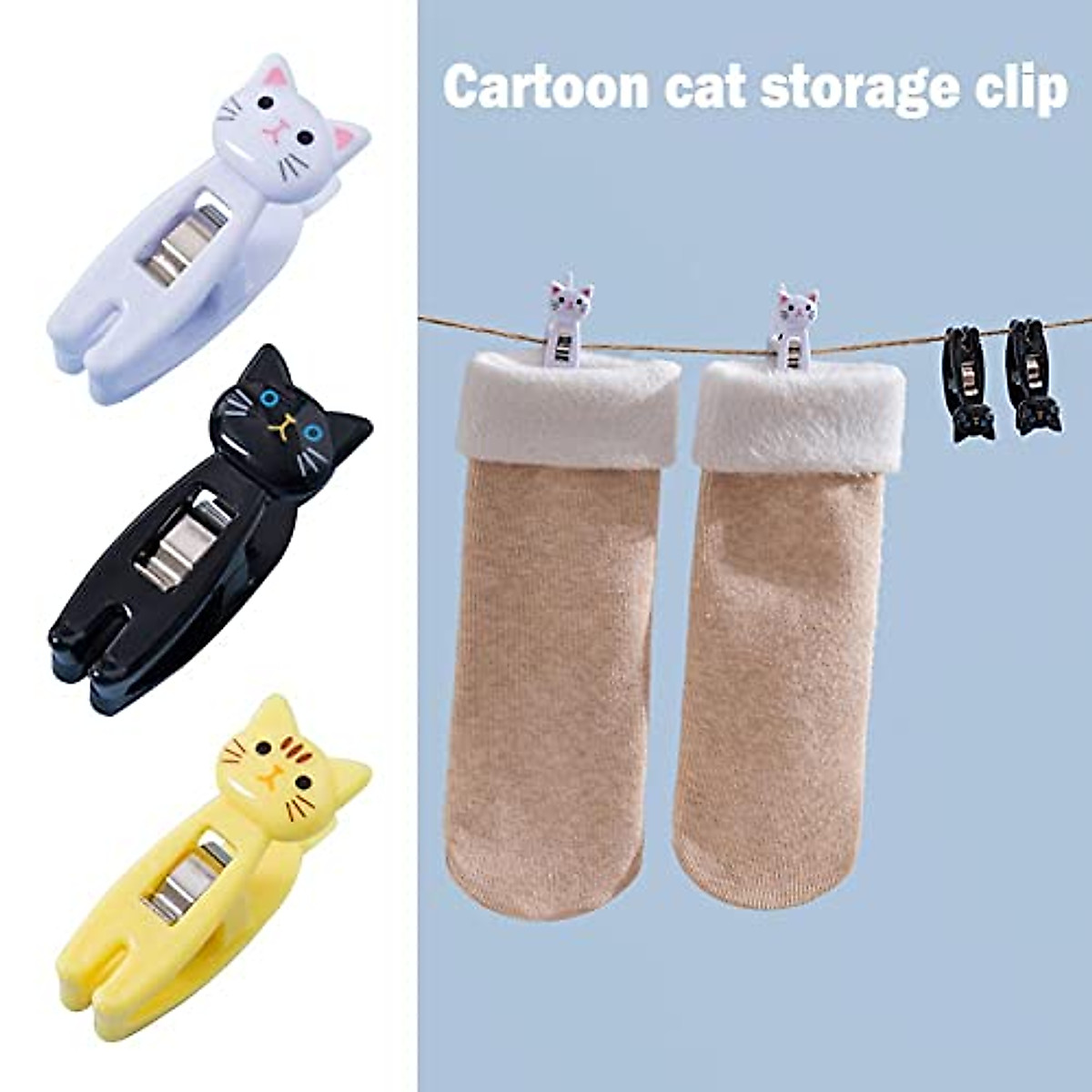 Cat Chip Clips, Paper Clamp, Chip Food Storage Bag Seal Clamp, Plastic Chip Bag Clip Kitchen Clips Multifunctional Small Clips for Bread Bag