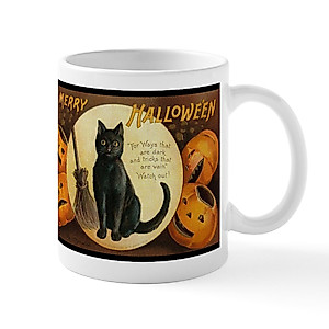 CafePress Vintage Merry Halloween Mug 11 oz (325 ml) Ceramic Coffee Mug