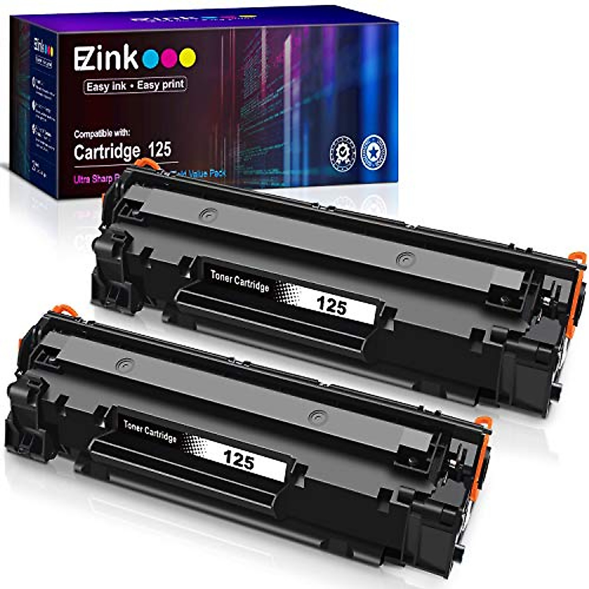 E-Z Ink (TM) Compatible Toner Cartridge Replacement for Canon 125 CRG-125 3484B001 to use with ImageClass LBP6030w ImageClass LBP6000 ImageClass MF3010 Laser Printer (Black, 2 Pack)