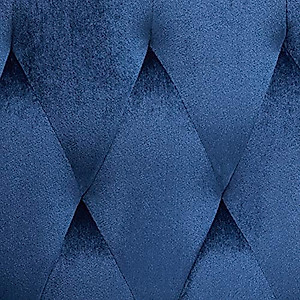 Christopher Knight Home Nolie High Back Tufted Winged Velvet Loveseat, Cobalt / Dark Brown