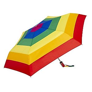 ShedRain Auto Push Button Open & Close Compact Folding Lightweight Travel Rainbow PRIDE Umbrella - Rain, Wind & Sun Protection