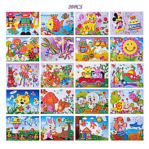 3D EVA Foam Stickers for Toddlers Large Size DIY Cartoon Animal Painting Stickers Preschool Art Class Drawing Sticker Puzzle Art Craft Kit for Kids Boys Girls Age 4-8(20PCS)­