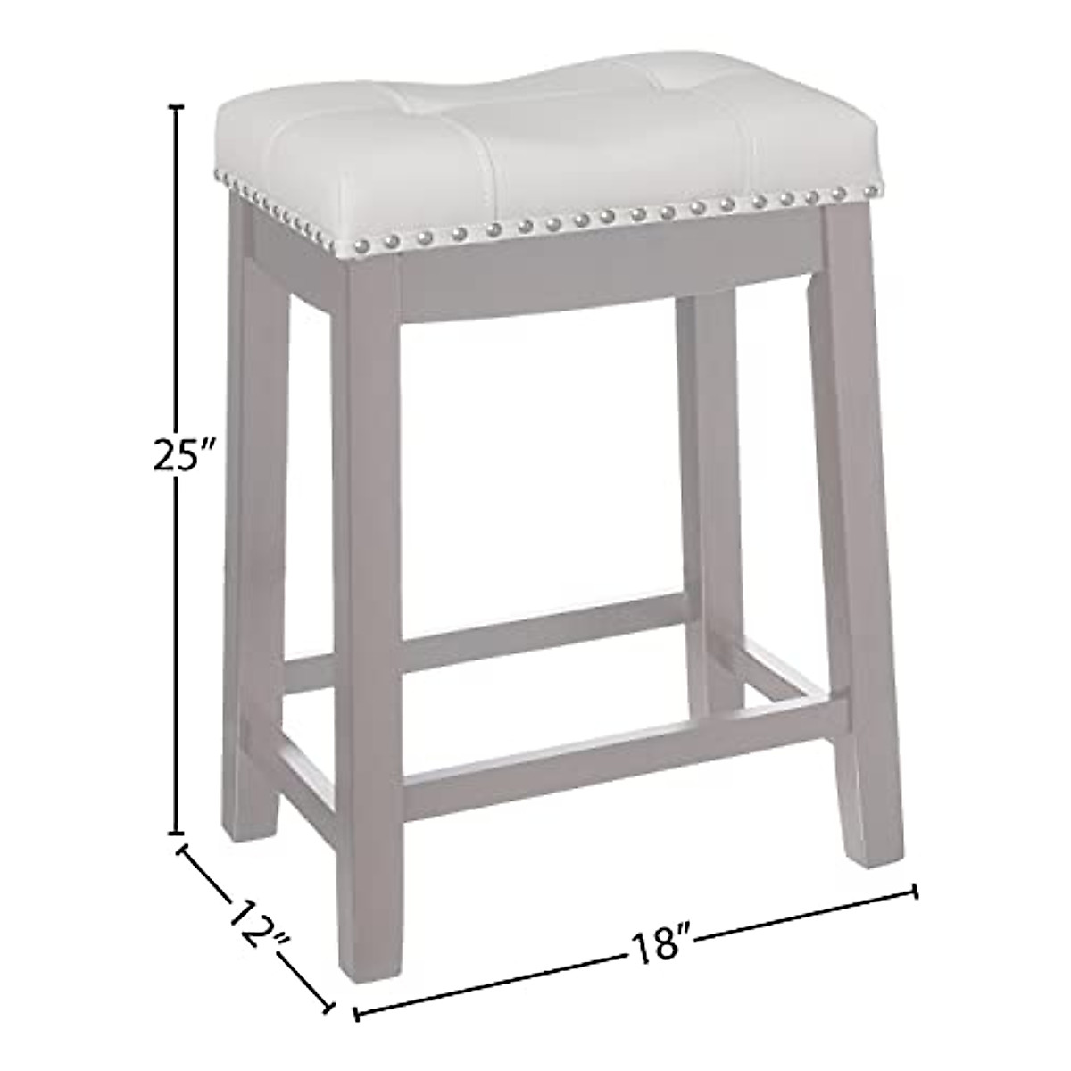 Angel Line Cambridge Bar Stools, 24" Set of 2, Espresso with Gray Cushion