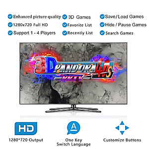 RegiisJoy Portable 28000 in 1 Pandoras Box 50S 3D Arcade Game Console, 14-inch Screen Retro Video Game Machine with Search/Hide/Save/Load/Pause Function