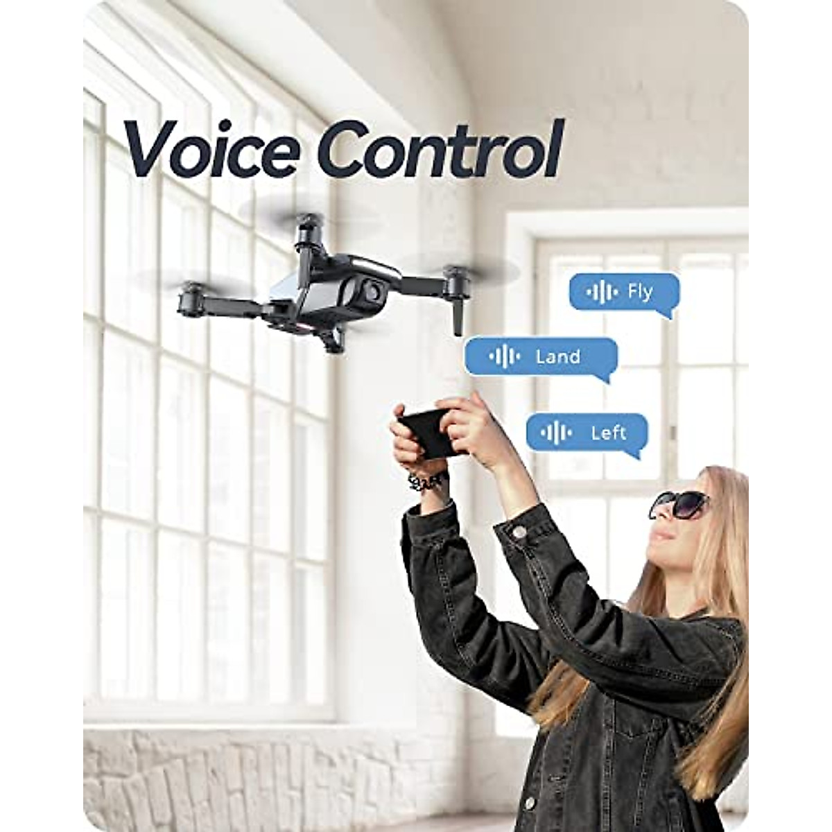 Holy Stone Drone for Adults with 1080P HD Camera, HS430 RC Aircraft Quadcopter with WiFi FPV Live Video for Beginners, Circle Fly, Throw to Go, Toys for Adults or Beginners, 2 Batteries 26 Mins, Easy to Fly, Black