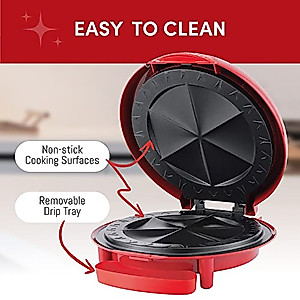 Elite Gourmet EQD-118 Non-Stick Electric, Mexican Taco Tuesday Quesadilla Maker, Easy-Slice 6-Wedge, Grilled Cheese (Red)