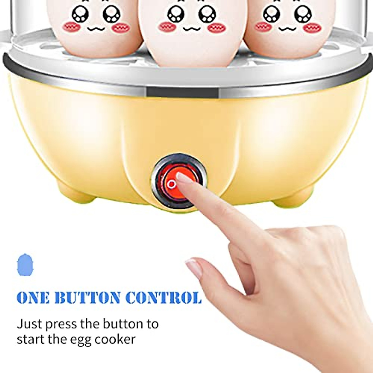 Decdeal Egg Cooker, Double Layer Egg Boiler 14 Egg Capacity, Hard Boiled Egg Cooker Anti-Dry Electric Food Steamer with 40mL Measuring Cup