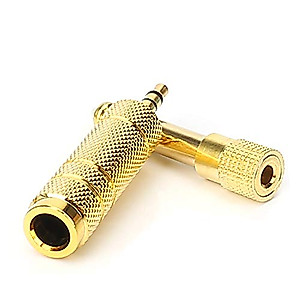 SiYear 3.5mm 1/8 inch TRS Plug to 6.35mm 1/4 inch Jack and 3.5mm Female to 6.35 Male Plug Gold Plated Set Audio Stereo Adapter Converter for Headphone, Microphone (4 -Pack)