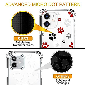 LuGeKe Dog Paw Print Case for iPhone 13 Mini,Puppy Paw Clear Soft TPU Flexible Full-Body Airbag Shockproof Case Cover for Girls Boys Kids,Transparent Anti-Scratch Bumper Protection Phone Case