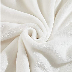 Cozy Fleece Super Soft and Plush Flannel Fleece Blanket, Ivory, Full/Queen