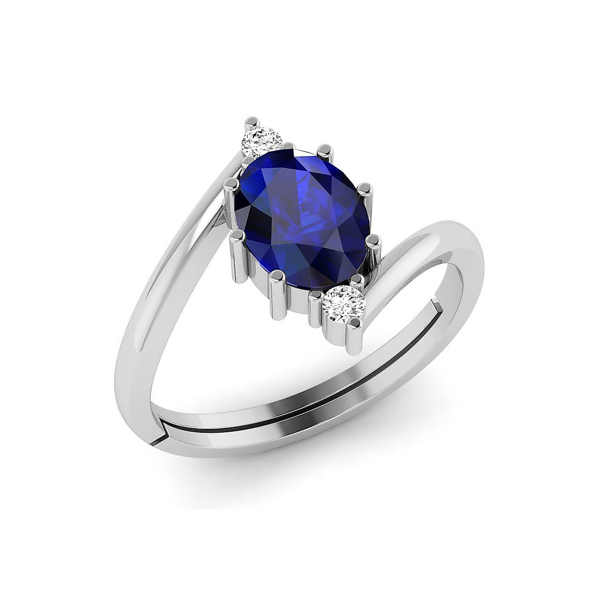 LMDPRAJAPATIS Natural Blue Sapphire 8.00 Carat Gemstone Beautiful 925 Sterling Silver Ring For Men And Women's