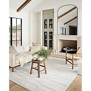 Loloi II Bliss Shag Collection BLS-02 White/Grey 5'-3" x 7'-6" Area Rug