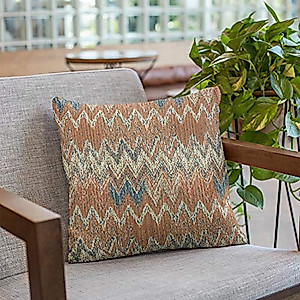 Plutus Brands Multi-Color Plutus Wave Chevron Luxury Throw Pillow 18 in x 18in, Double Sided 18" x 18"
