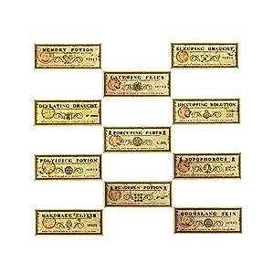 Conquest Journals Harry Potter Potions Labels Vinyl Stickers, Set of 50, Official Labels from The Wizarding World, Waterproof and UV Resistant, Great for All Your Gadgets, Potterfy All The Things