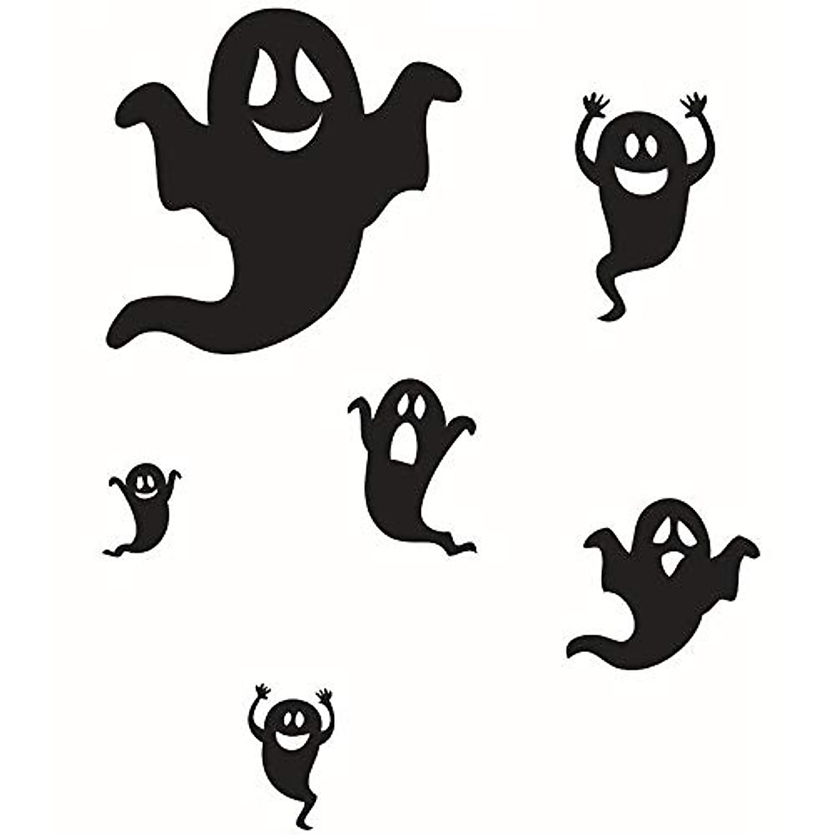 DNVEN Halloween Happy Little Ghosts Funny Monsters Scream Wall Decals Window Stickers Halloween Decorations for Kids Rooms Nursery Party 27 inches x 33 inches