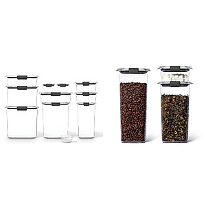 Rubbermaid Brilliance BPA Free Food Storage Containers Set with Lids (10 Pieces) and Brilliance BPA Free Food Storage Containers Set with Lids (6 Pieces)