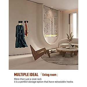 MrsJeggy 2 Pack Waterproof Folding Hideaway Coat Hooks，Retractable Hook，Space-Saving Hanger，Coat Hooks Wall Mounted，Aluminum Heavy Duty Wall Hooks，Wall Mounted Folding Coat Rack for Hat，Towel，Bag，Key