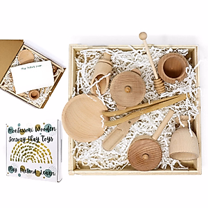 Play. Pretend. Learn. Montessori Toys for Toddlers. Wooden Tray Busy Board with 13 Sensory Toys and Educational Toys. Wooden Toy Play Kitchen Wooden Scoops. Toddler Toys for 3 Years+
