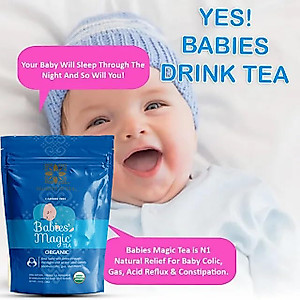 Secrets of Tea Baby Colic Babies' Magic Tea – Organic, Natural, Safe – Calming & Soothing Relief for Baby Acid Reflux, Gas, Colic – 40 Count(2 Pack)