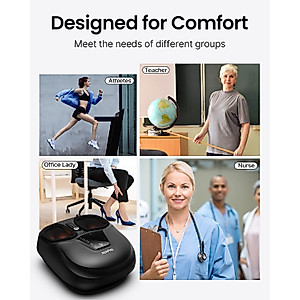 RENPHO Shiatsu Foot Massager with Heat,Electric Foot Massager for Circulation and Pain Relief with Remote,Deep Kneading,Squeezing,Size up to 12