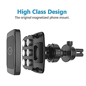 Magnetic Phone Car Mount, WixGear Universal Bite-Lock Air Vent Magnetic Phone Car Mount Holder, for Cell Phones with Swift-snap Technology
